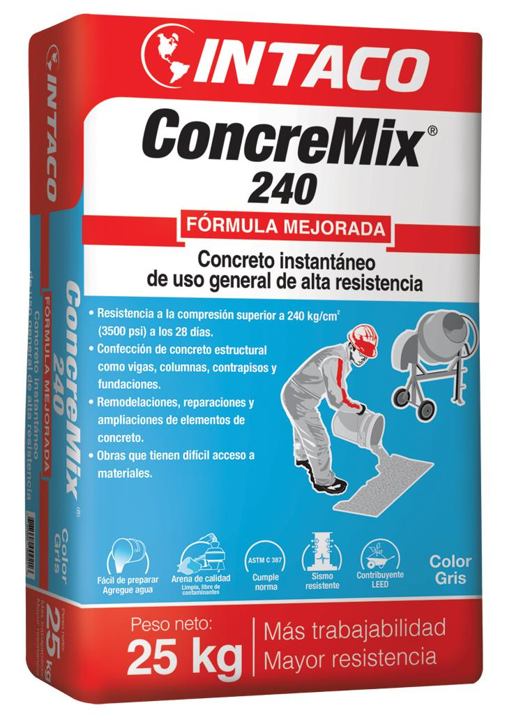 Concreto seco ConcreMix 240 saco 25 kg Intaco (gris) | Materiales De Construcción | Ferretería ...