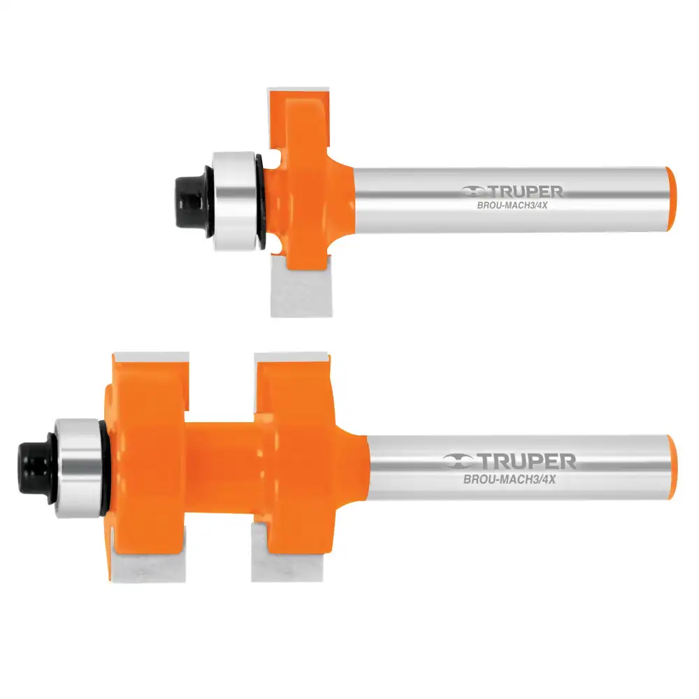 Juego fresa broca para router machimbrador 3/4" de 2 piezas (macho y ...