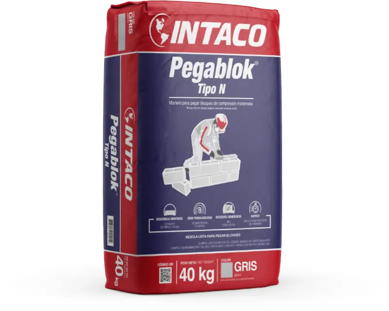 Mortero pega block Pegablok Tipo N compresion moderada saco 40 kg ...