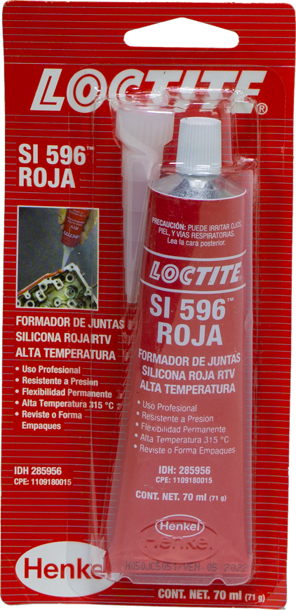 Silicon rojo RTV alta temperatura 70 mL Loctite SI 596 / 285956 ...