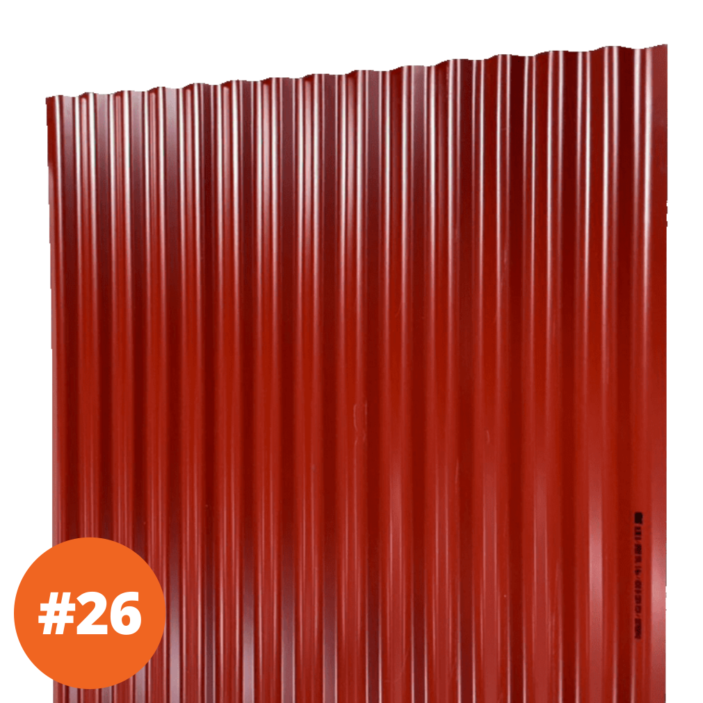 Lamina techo ondulada esmaltada roja 0.46 mm x 1.06 x 3.66 metros ...
