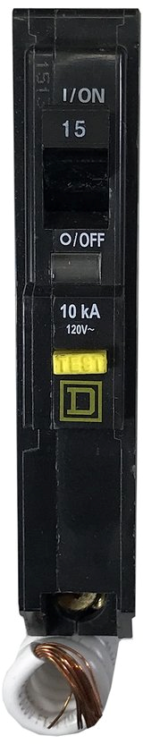 Breaker de enchufar 1 polo 15A 120/240V UL con falla a tierra Square D ...