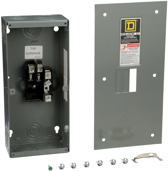 Centro de carga de empotrar 2 espacios 100A UL con tapa Square D QO2100BNF | Materiales De ...