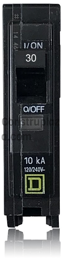 Breaker de enchufar 1 polo 30A 120/240V UL Square D QO130 | Materiales ...