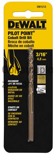 Broca para metal de cobalto 3/16" Dewalt DWAMDCE12-Z (sust. DWA1212 ...