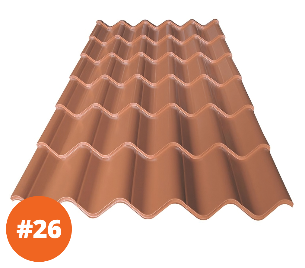 Lamina techo tipo teja Toledo Plus rojo 0.46 mm x 1.10 x 1.85 metros ...