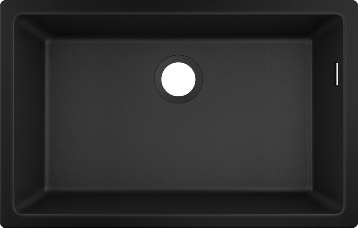 Fregadero de submontar de SilicaTec 1 tanque negro (710 x 450 x 190 mm ...
