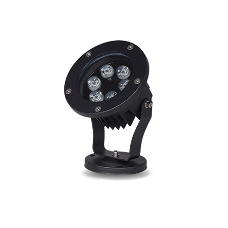 Reflector para jardin redondo LED 6W 85-265V 3000K IP65 negro ...