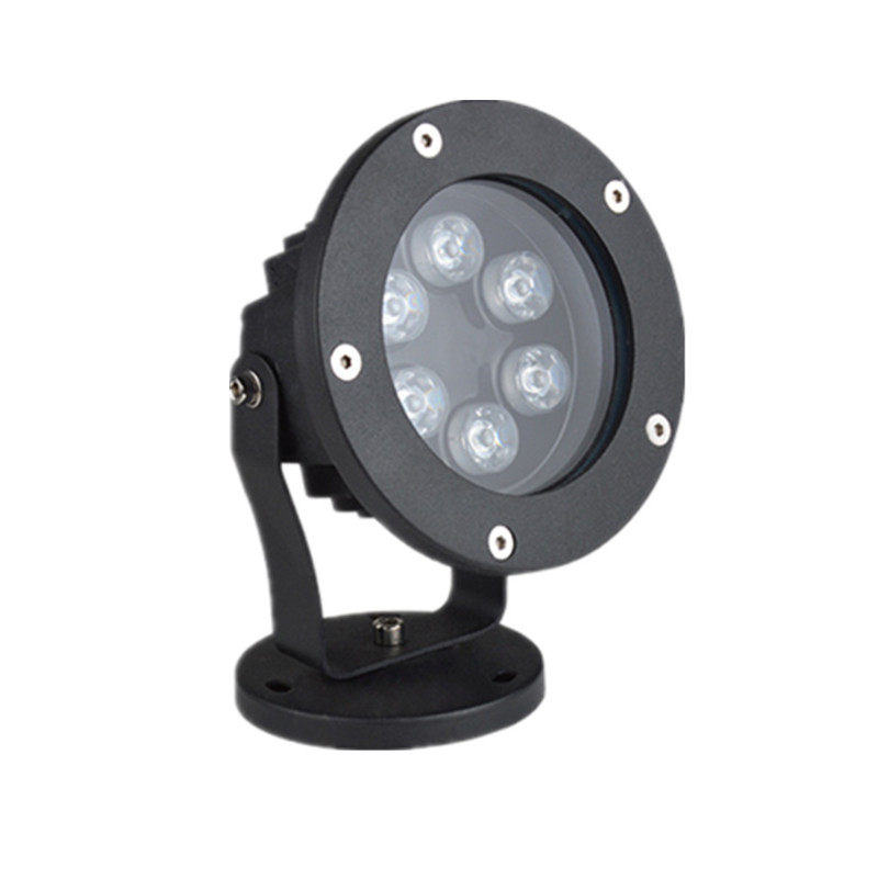Reflector para jardin redondo LED 6W 85-265V 3000K IP65 negro ...
