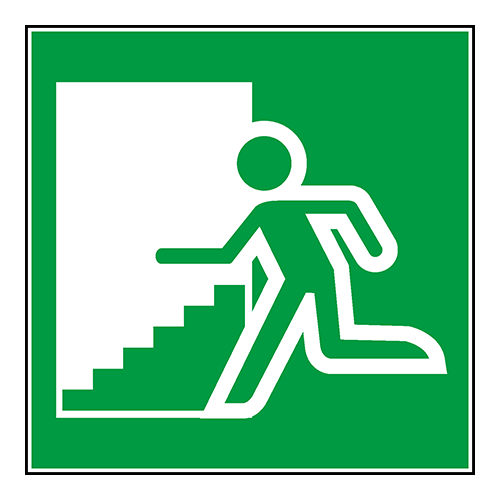 Rotulo de pictograma escaleras izquierda 20 x 20 cm | Materiales De ...