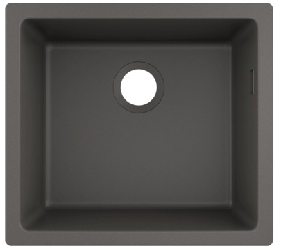 Fregadero de submontar de SilicaTec 1 tanque gris oscuro (500 x 450 x ...