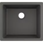 Fregadero de submontar de SilicaTec 1 tanque gris oscuro (500 x 450 x ...
