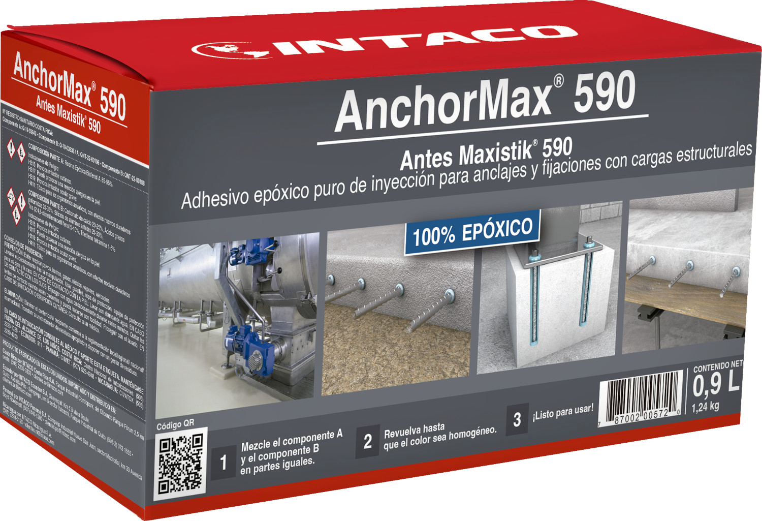 Epoxico AnchorMax 590 1/4 galon (900 mL) Intaco | Materiales De ...