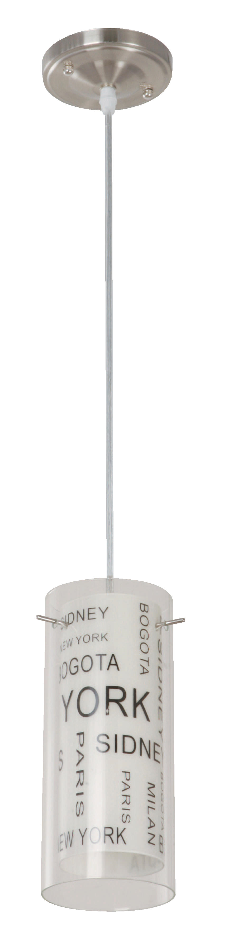 Lampara colgante E27 60W 120V niquel satinado Moderna Ikelite 56 04249 ...