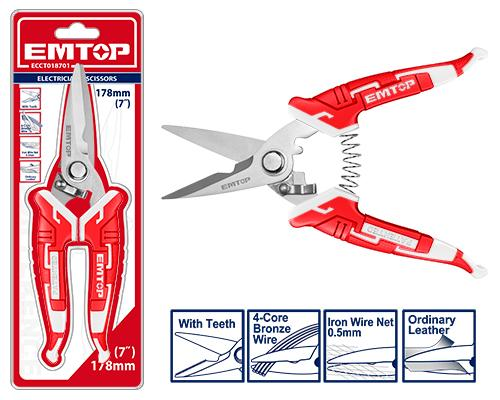 Tijera industrial de electricista 7" (178 mm) Emtop ECCT018701 ...